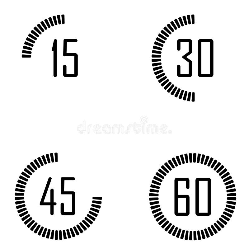 Countdown Icon Vector Set. Passage of Time Illustration Sign Collection ...
