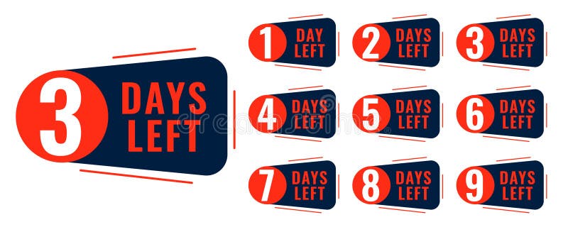 Countdown Last Days Left Sign Template for Coming Soon Sale Offer Stock ...