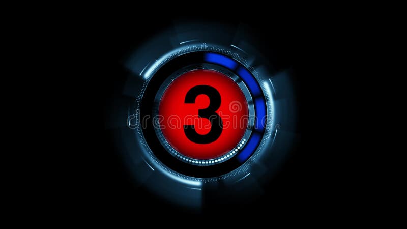 Countdown Leader Graphic Number 3 Stock Illustration - Illustration of ...