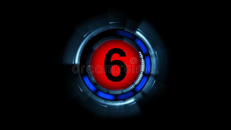Countdown Leader Graphic Number 6 Stock Illustration - Illustration of ...