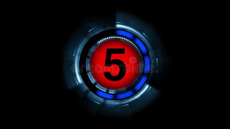 Countdown Leader Graphic Number 5 Stock Illustration - Illustration of ...
