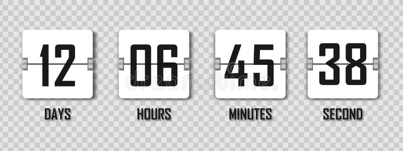 Countdown. Mechanical Flipboard. Realistic Scoreboard. Time. Vector ...