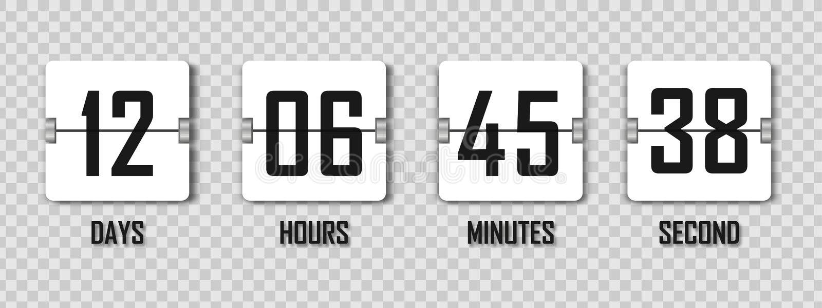 Countdown. Mechanical Flipboard. Realistic Scoreboard. Set of Numbers ...