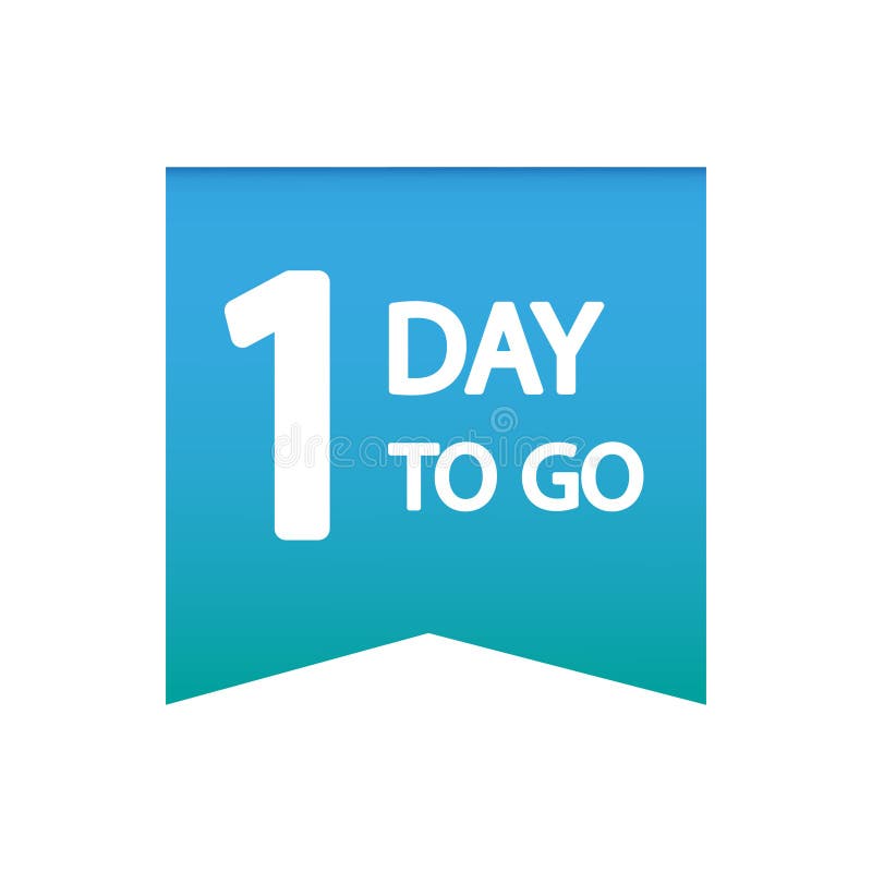 Countdown Number One. Bold 1 Day Left. Vector Reminder Icon. Time ...
