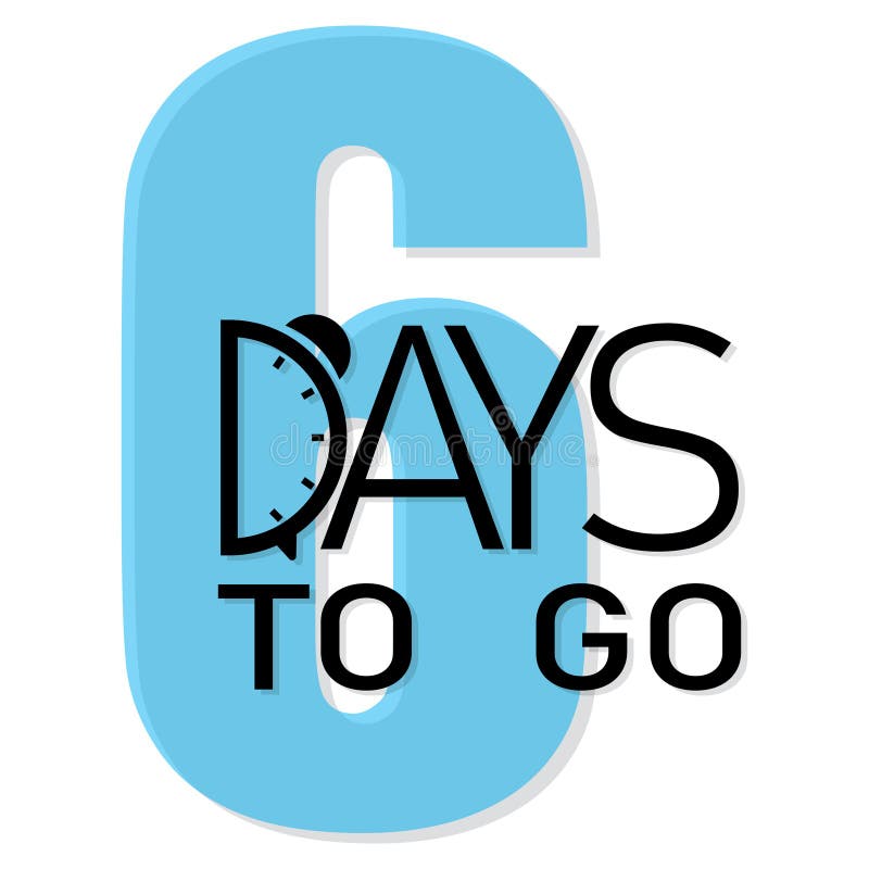 Countdown Number Six. Number 6 Remaining. Typography Focus Text. Bright ...