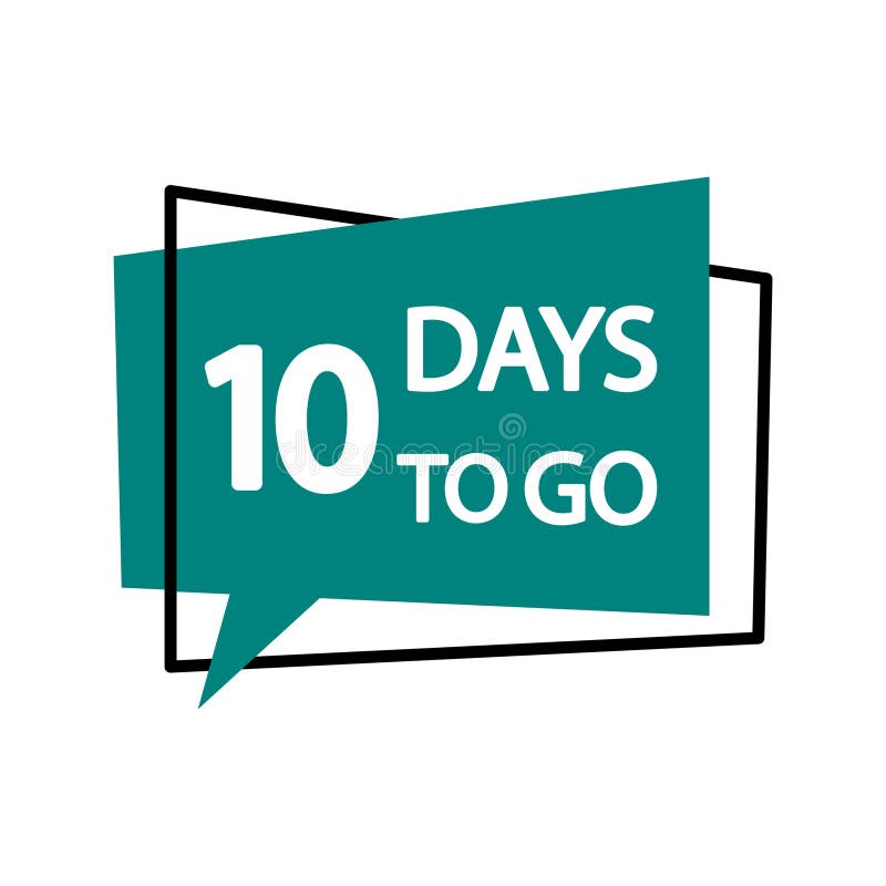 Countdown Number Ten. Event Reminder Design. Vector 10 Days. Bold ...