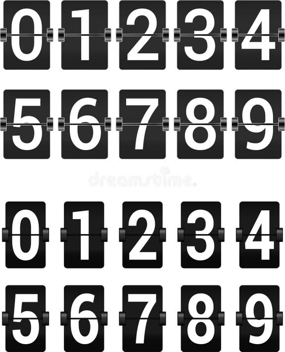 Countdown Numbers Flip Counter. Counter with All Numbers Stock ...