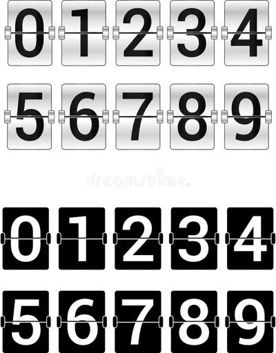 Countdown Numbers Flip Counter. Counter with All Numbers Stock Vector ...
