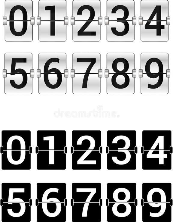 Countdown Numbers Flip Counter. Counter with All Numbers Stock Vector ...