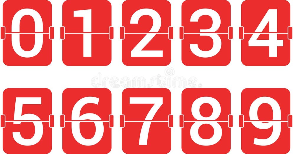 Countdown Numbers Flip Counter. Counter with All Numbers Stock Vector ...