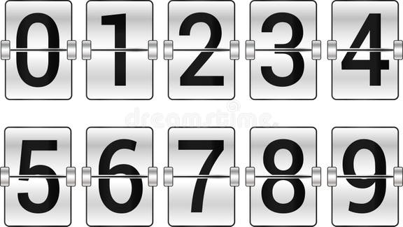 Countdown Numbers Flip Counter. Counter with All Numbers Stock Vector ...