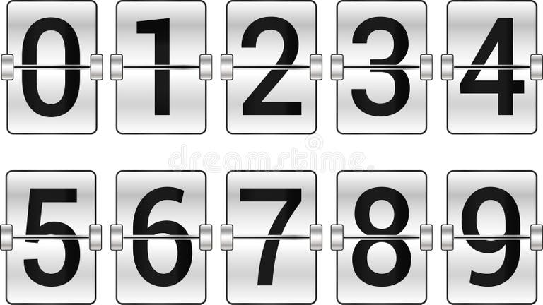 Countdown Numbers Flip Counter. Counter with All Numbers Stock Vector ...
