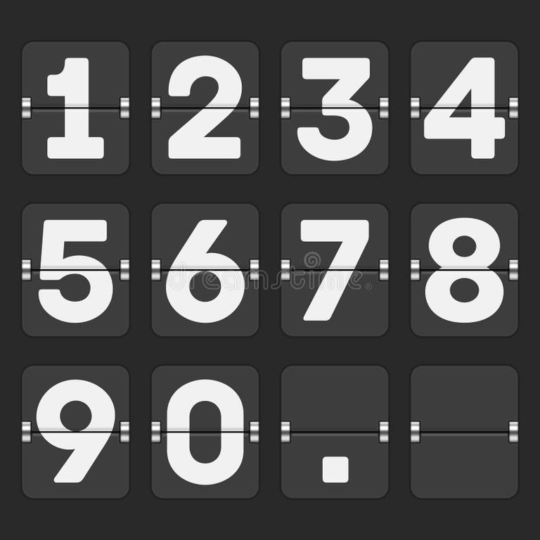Countdown Numbers Flip Counter Stock Vector - Illustration of minute ...