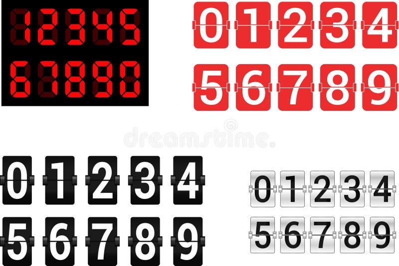 Countdown Numbers Flip Counter. Counter with All Numbers Stock Photo ...