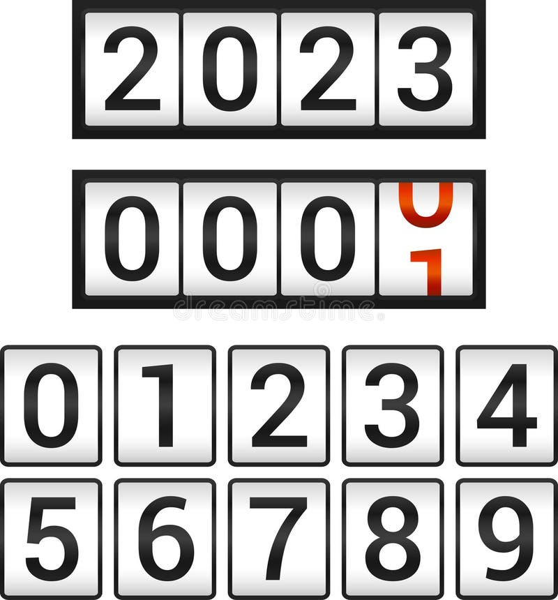 Countdown Numbers Flip Counter. Counter with All Numbers Stock ...