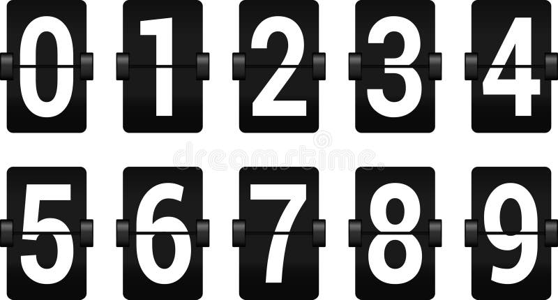 Countdown Numbers Flip Counter. Counter with All Numbers Stock Image ...