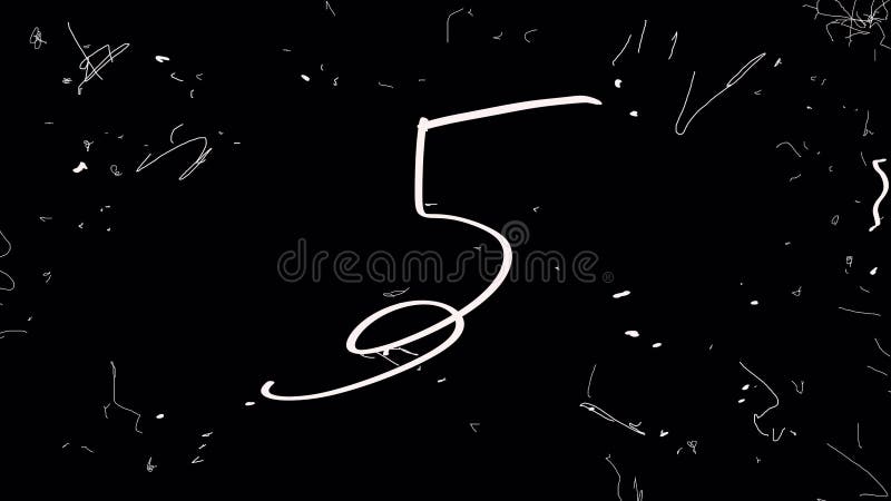 Countdown with Numbers and Scratches on a Black Screen. Stock Footage ...