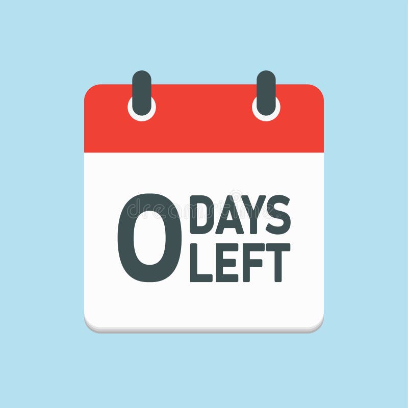 Countdown daily Page Calendar Icon - 0 Days Left Stock Illustration ... Countdown daily Page Calendar Icon - 0 Days Left Stock Illustration ...