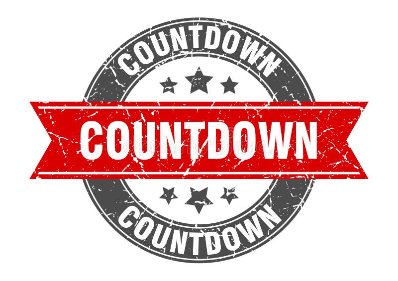 Countdown Round Stamp with Ribbon. Label Sign Stock Vector ...