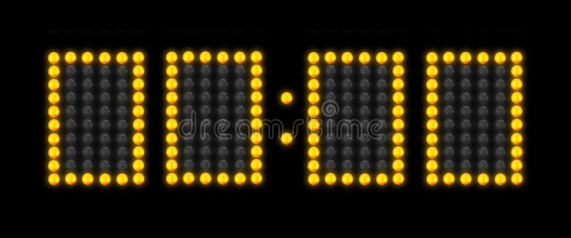 Countdown on a Scoreboard Clock Stock Photo - Image of zero, time: 16657418