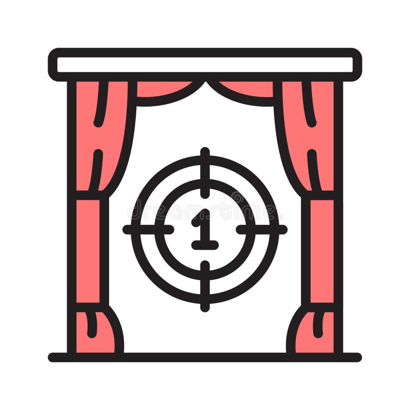 Countdown on Screen Icon in Cinema and Theater Hall Stock Vector ...