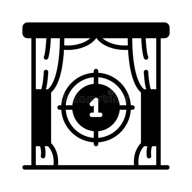 Countdown on Screen Icon in Cinema and Theater Hall Stock Vector ...