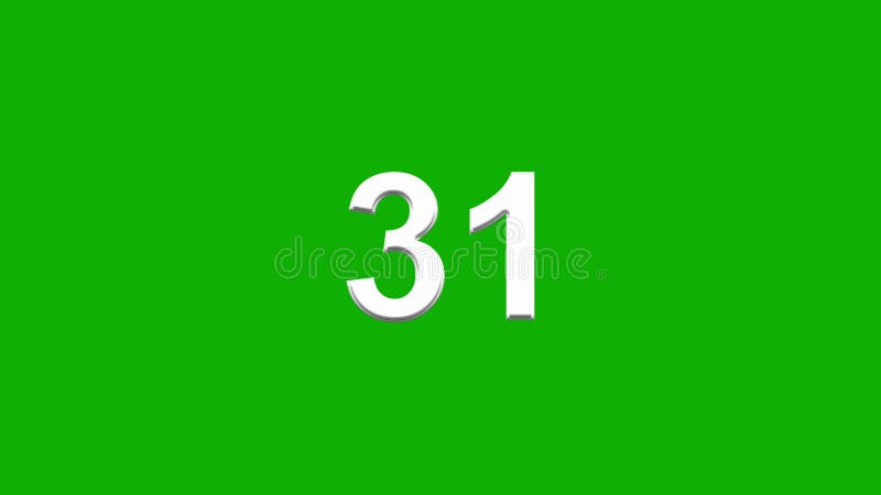 Countdown 60 Seconds Motion Graphics with Green Screen Background Stock ...