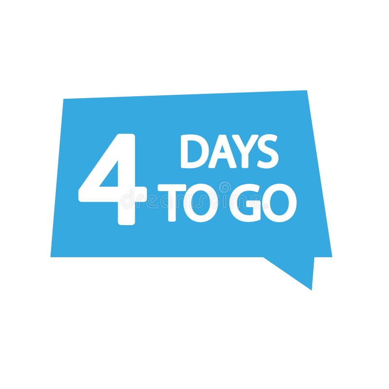 Countdown Speech Bubble. Number Four Focus. Blue Rectangular Icon ...