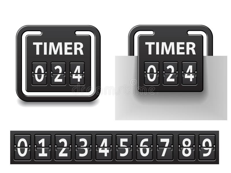 Countdown Square Mechanical Timer Stock Vector - Illustration of hour ...