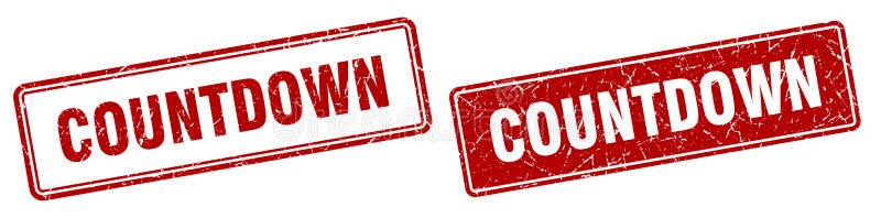 Countdown Stamp Set. Countdown Square Grunge Sign Stock Vector ...