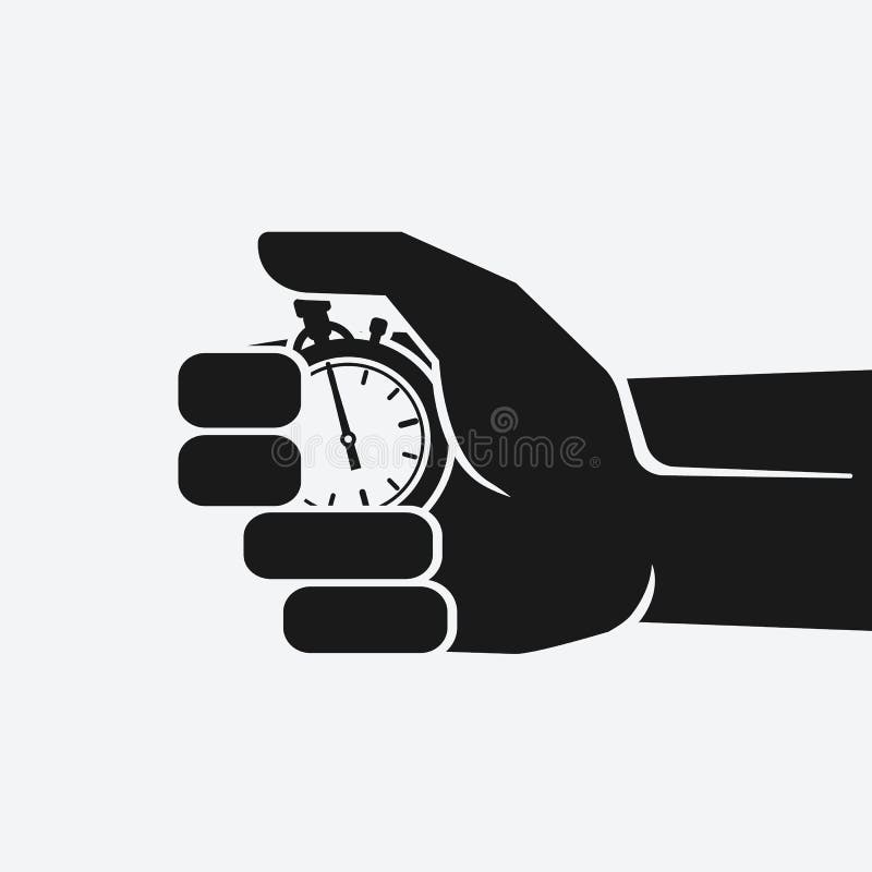 Countdown. Stopwatch in Hand on White Background Stock Vector ...