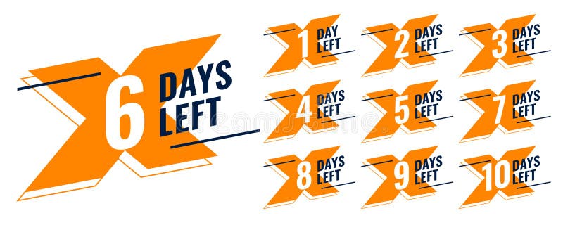 Countdown Time with Number of Days Left Banner Design Stock Vector ...