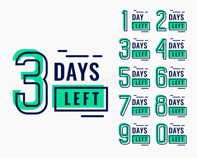 Countdown Time for Number of Days Left Stock Vector - Illustration of ...