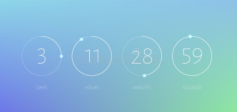 Countdown Timer. Circle Counter. Vector Time Digital Clock Scoreboard ...