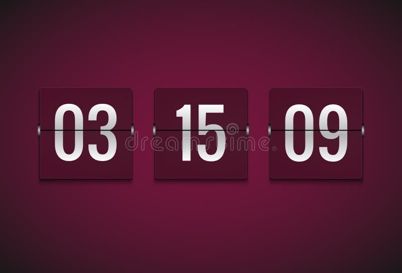 Flip Countdown Timer Vector Clock Counter Flat Count Down Day Vector Business Sign Stock Vector