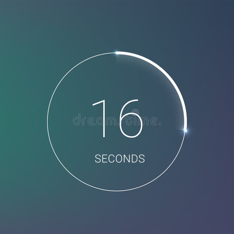 Countdown Timer or Digital Counter Clock Vector Flat Circle Icon for Smartphone UI or UX ...