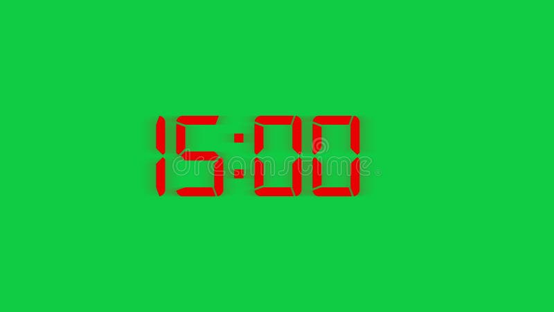 Countdown Timer Digital Digits Display on Green Screen Stock Footage ...