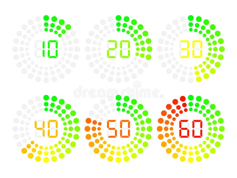 Countdown Timer Display with Flat Circle. Stopwatch Vector Icon Stock ...