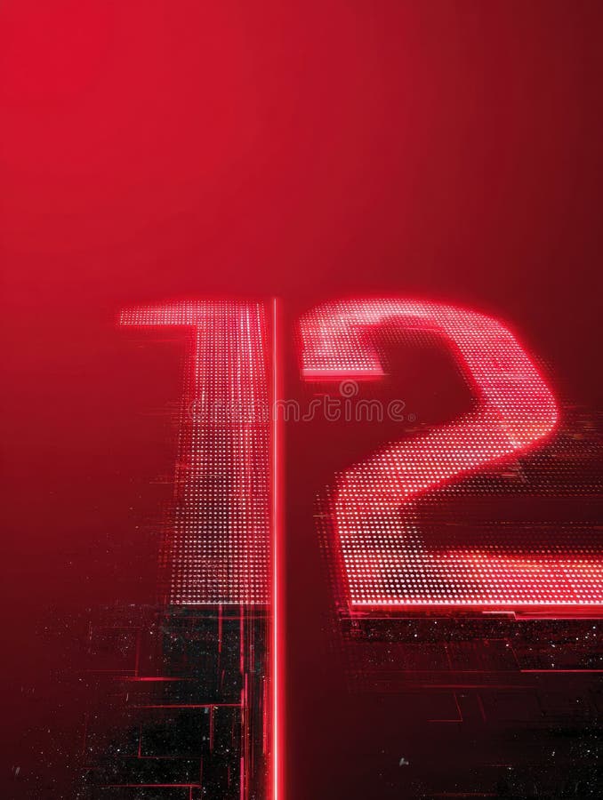 Countdown Timer Displayed in Bright Red on a Digital Gaming Background ...