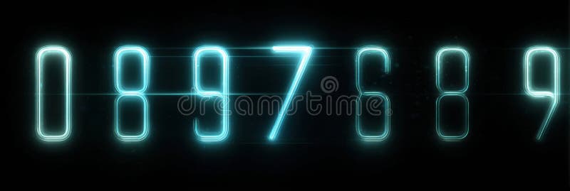 Countdown Timer Displaying Glowing Numbers with a Blank Space in the ...