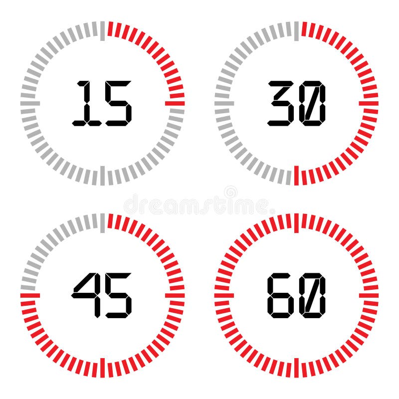Countdown Timer with Five Minutes Interval in Modern Style. Stock ...