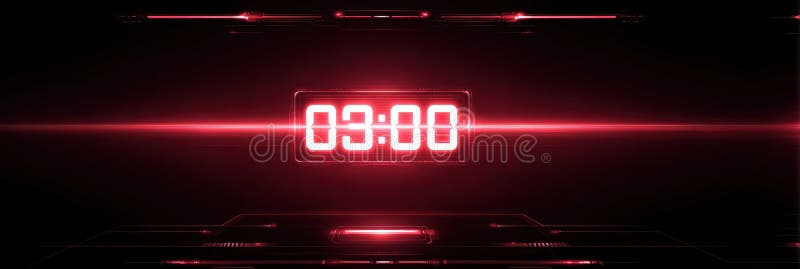 Countdown Timer with Glowing Effect Displaying Three Minutes Remaining ...