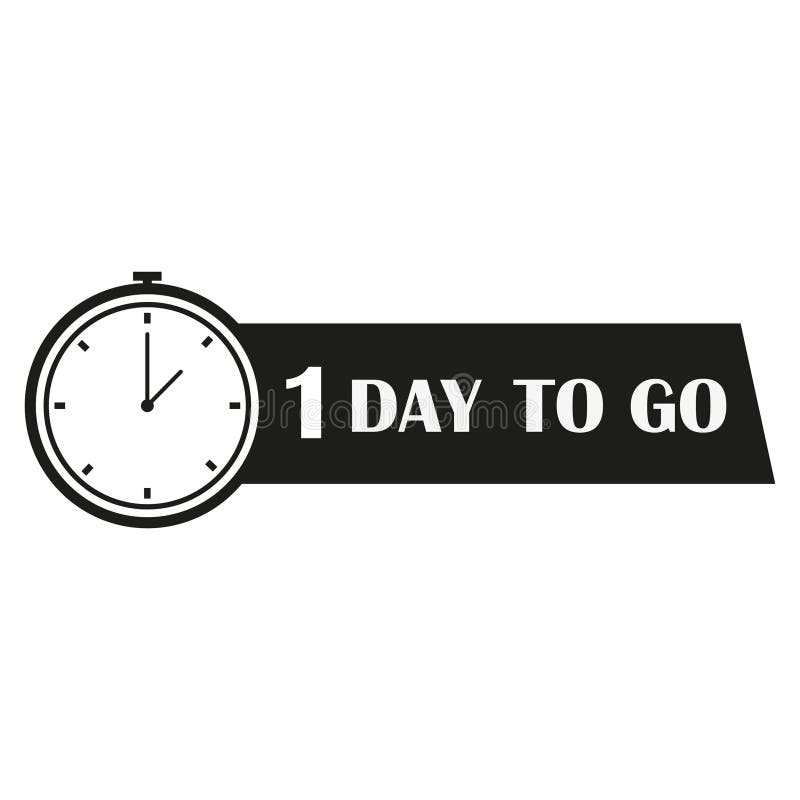 Countdown Timer Icon. 1 Day To Go. One Day Remaining. Vector ...