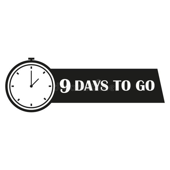 Countdown Timer Icon. 9 Days To Go. Nine Days Remaining. Vector ...