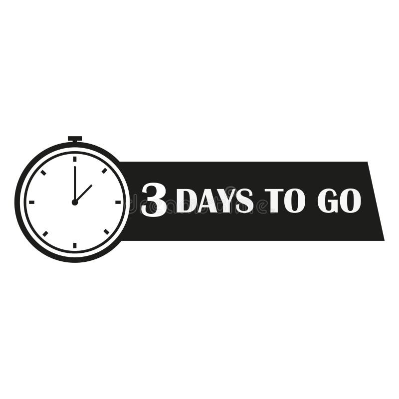 Countdown Timer Icon. 3 Days To Go. Three Days Remaining. Vector ...
