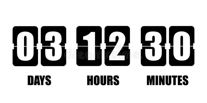 Countdown Timer Icon. Mechanical Scoreboard. Modern Countdown Timer ...