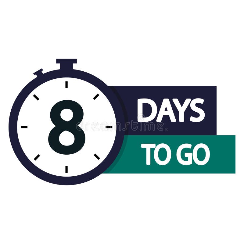 Countdown Timer Icon. Number Eight Focus. Bold 8 Days Text. Modern ...