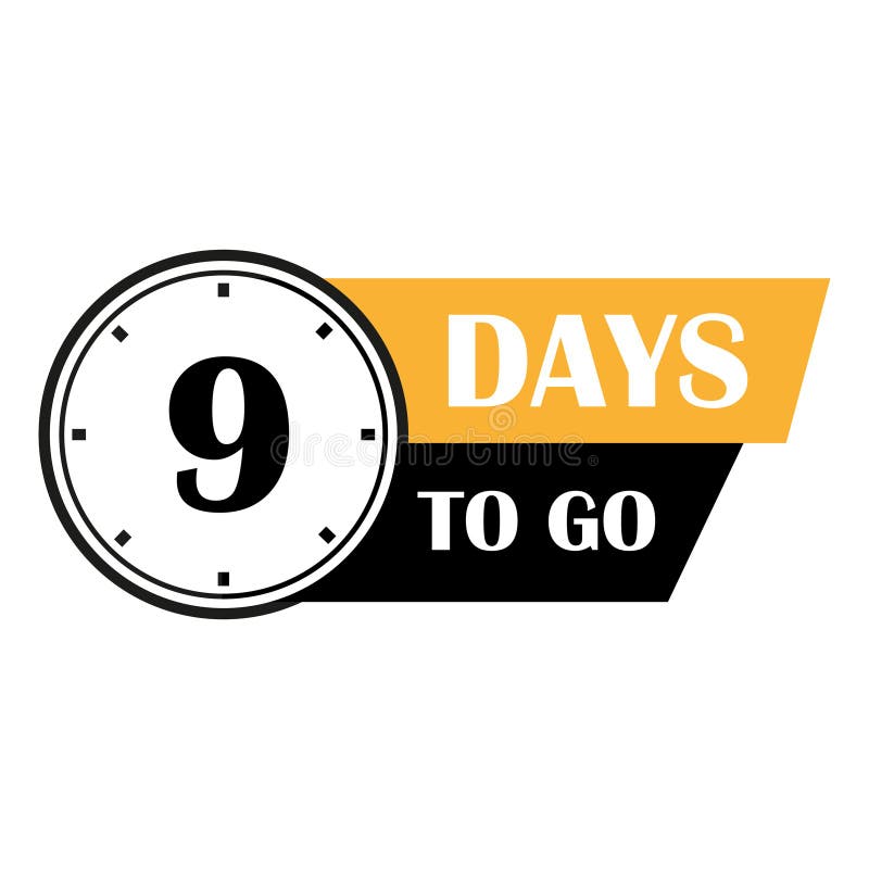 Countdown Timer Icon. Number Nine Detail. Days To Go. Vector ...