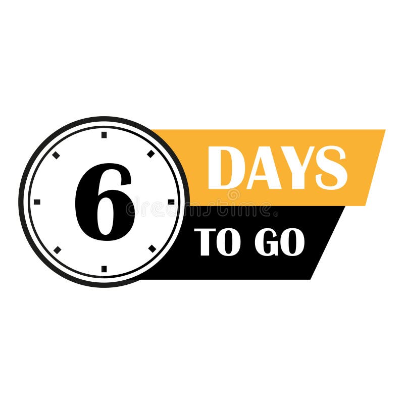 Countdown Timer Icon. Number Six Highlighted. 6 Days To Go Stock Vector ...