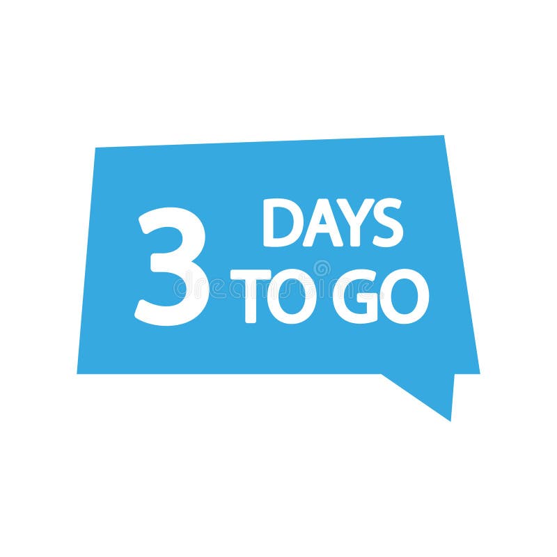 Countdown Timer Icon. Number Three Focus. Bold 3 Days To Go Text. Light ...